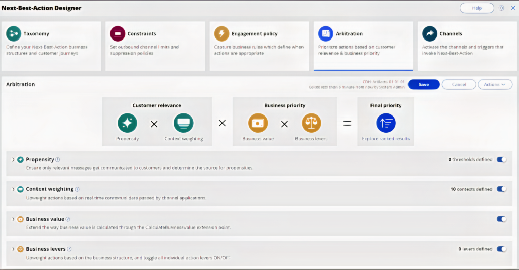 Pega Next-Best-Action Designer - Bentego